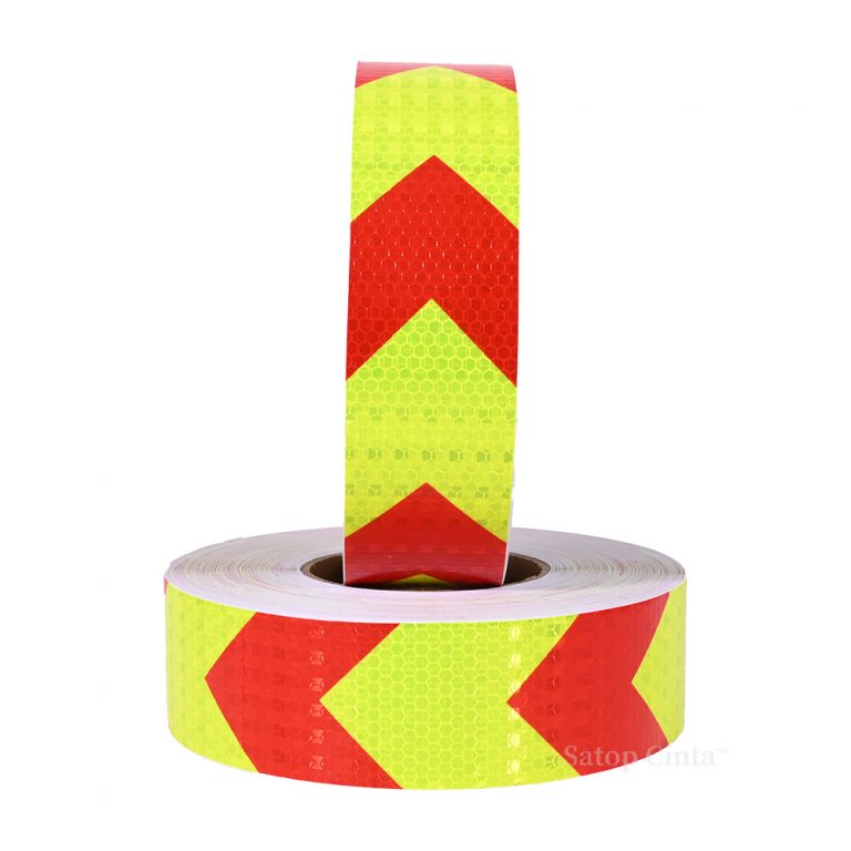 5cm*50m Fluorescent Red Arrow Road Safety Tape Reflective Sticker ...